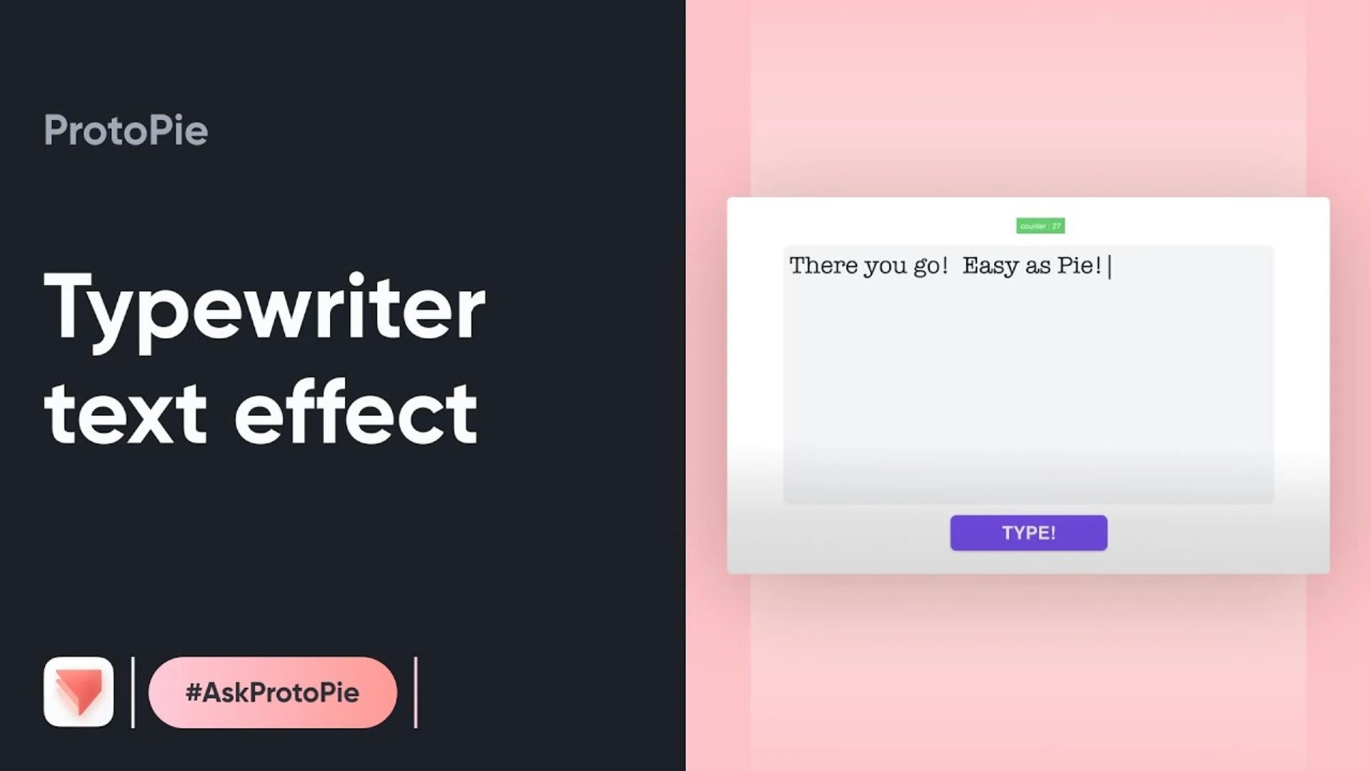 Typewriter text animation effect