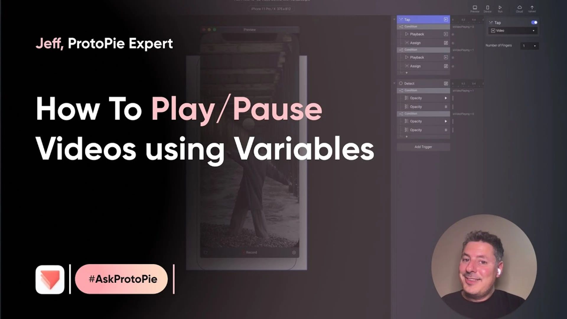 Video and audio files playback (play / pause) using variables