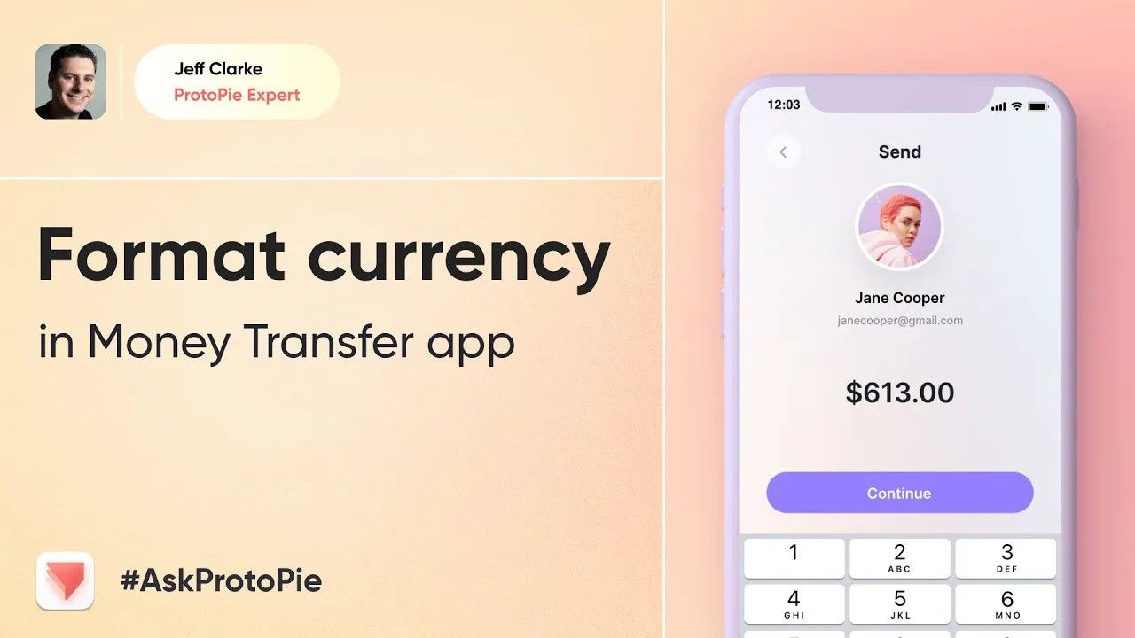 Format currency in money transfer app