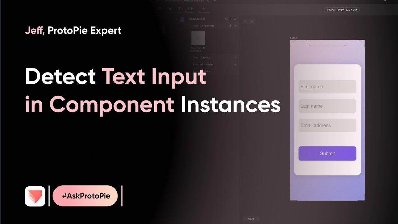 Detect text input in component instances