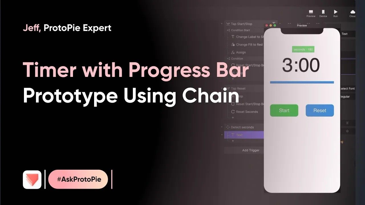 Countdown timer prototype with progress bar