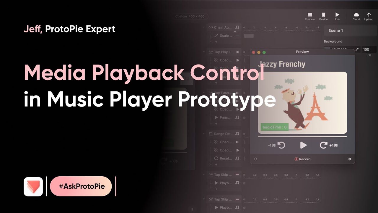Skip and forward media playback in music player app