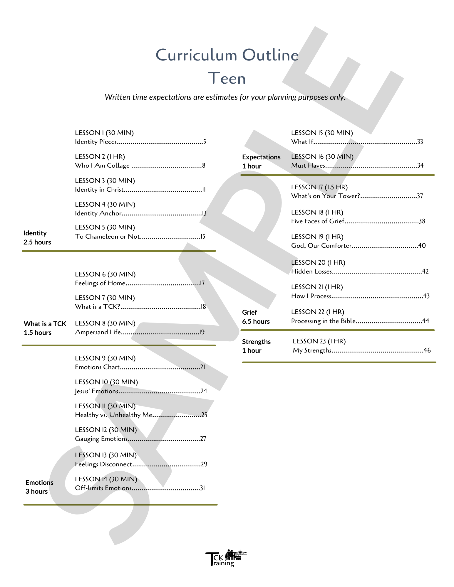 TCK Terminal - Teen Retreat Curriculum