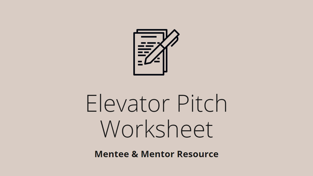 Elevator Pitch Worksheet