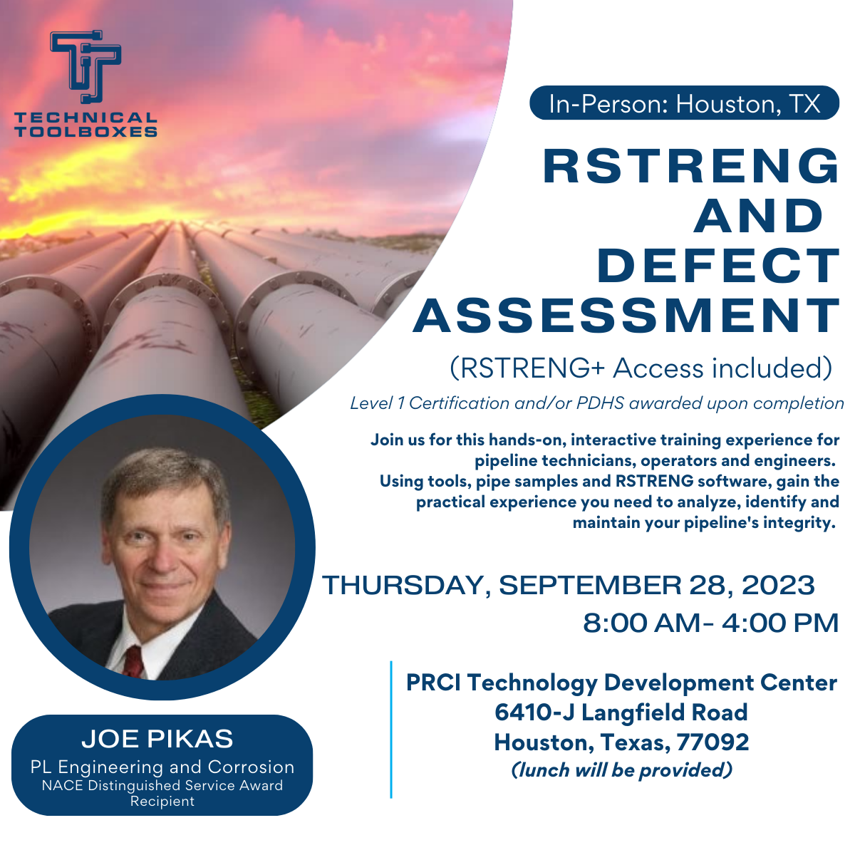 9/28/2023: In-Person RSTRENG & Defect Assessment (Houston, TX)