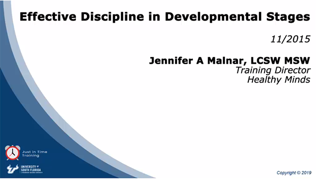 Effective Discipline in Developmental Stages 2024/25