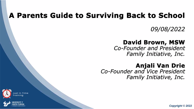 A Parent's Guide to Surviving Back to School (1.0 Credit Hour)