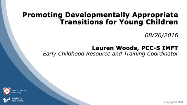 Promoting Developmentally Appropriate Transitions for Young Children in ...