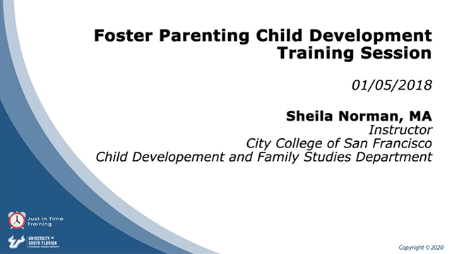Foster Parenting Child Development Training Session (1.5 Credit Hour)