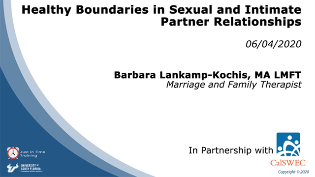 Healthy Boundaries in Sexual and Intimate Partner Relationships