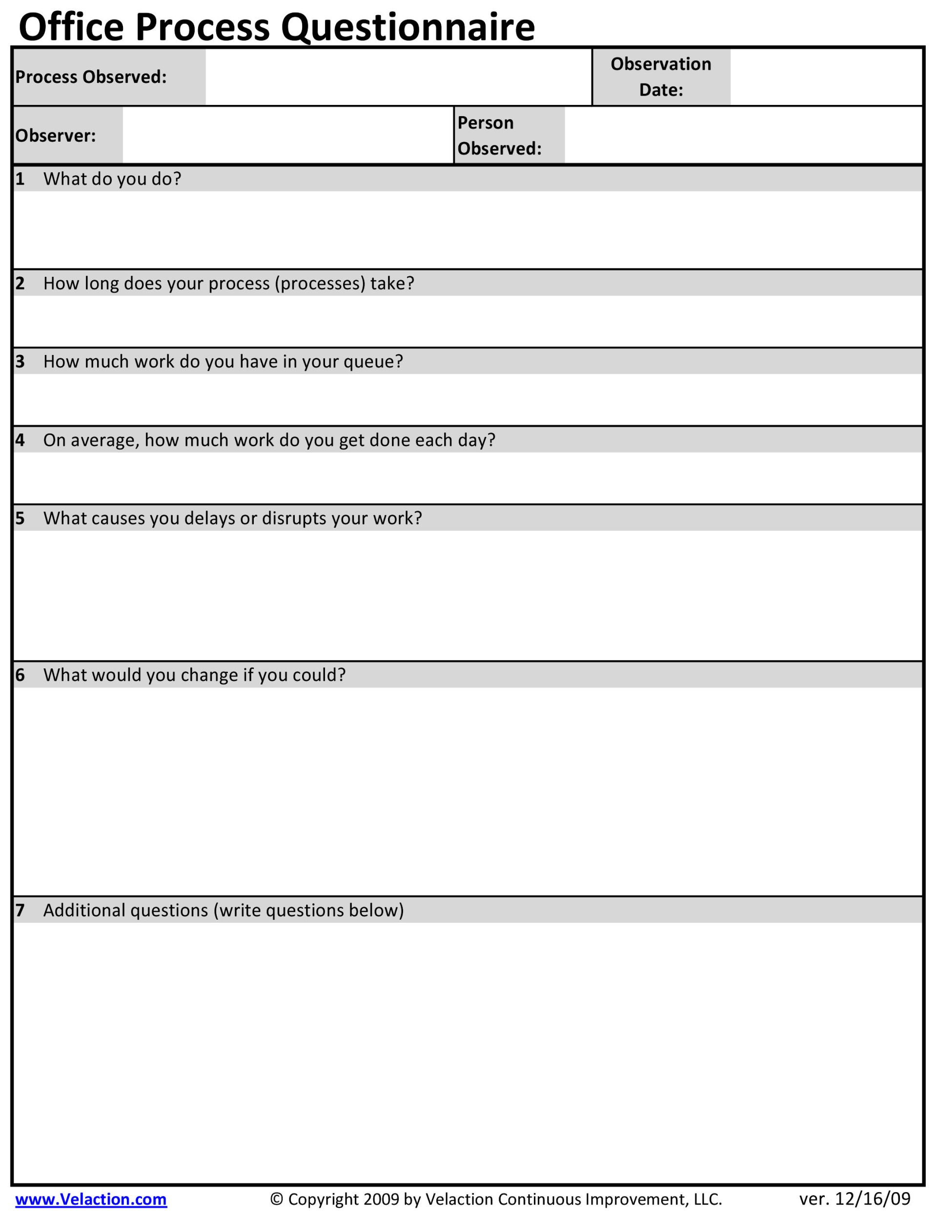 Office Process Questionnaire