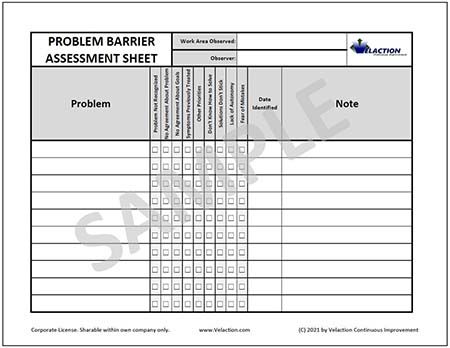 Problem Barrier Assessment Sheet