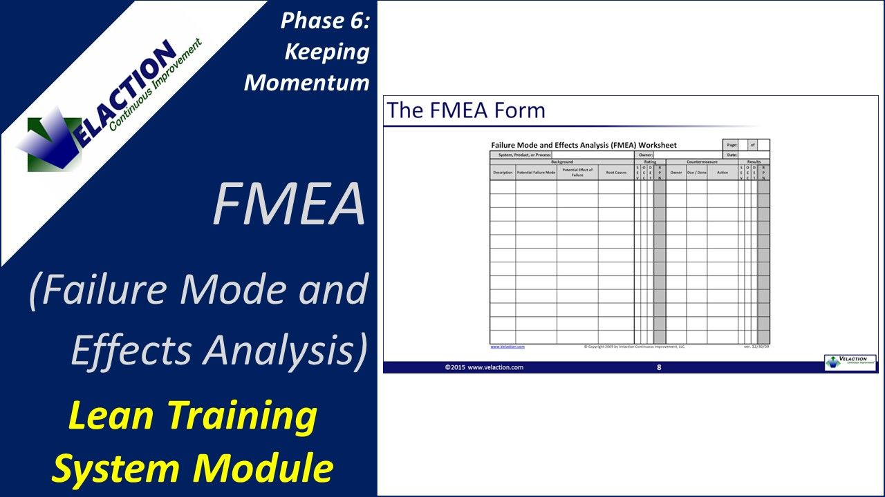 FMEA / Failure Mode and Effects Analysis Training Module