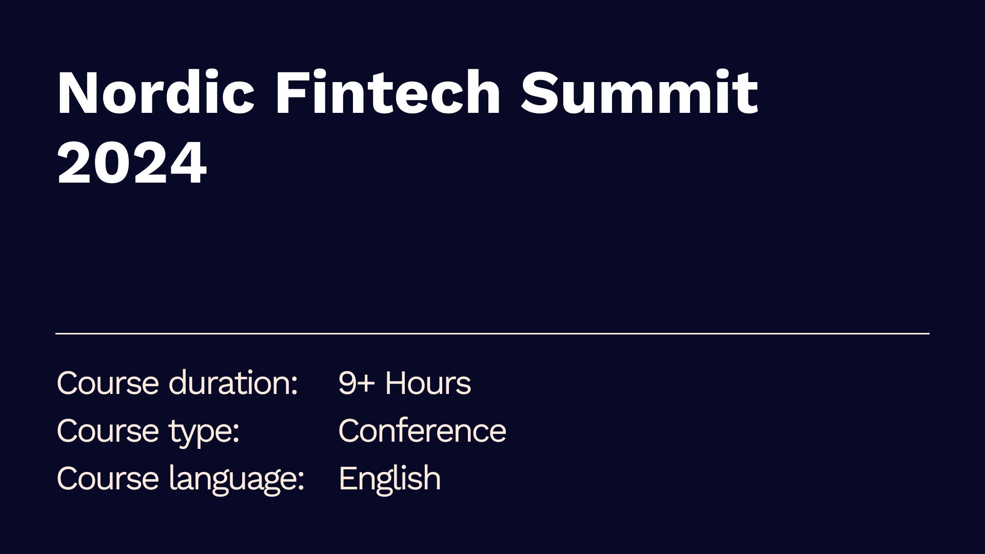 Nordic Fintech Summit 2024