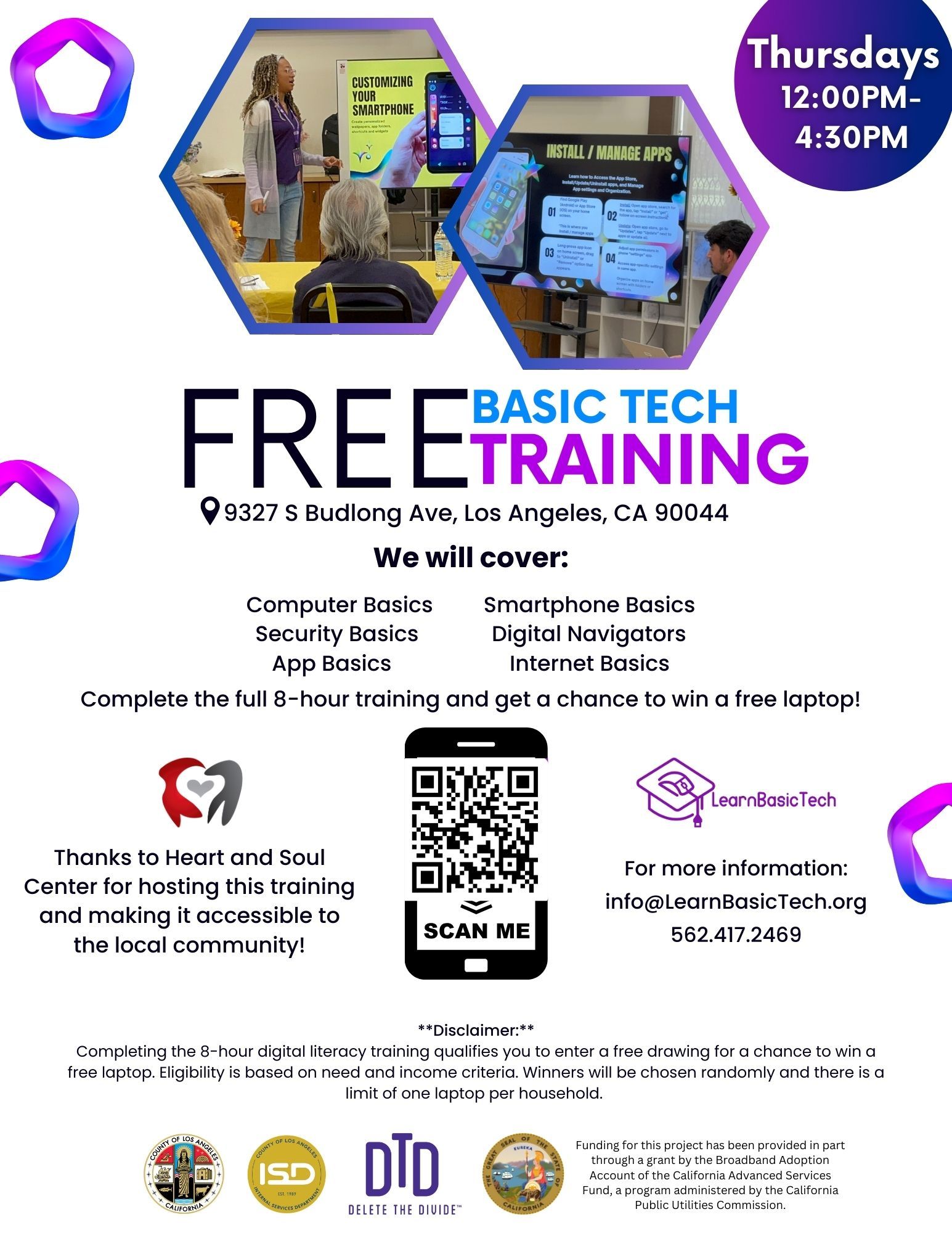 LearnBasicTech at Heart and Soul Center