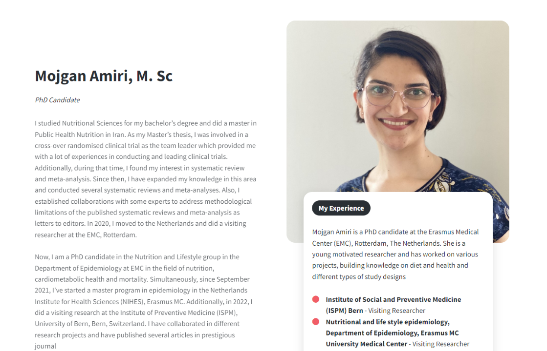 Mojgan Amiri | Short Bio | About Us