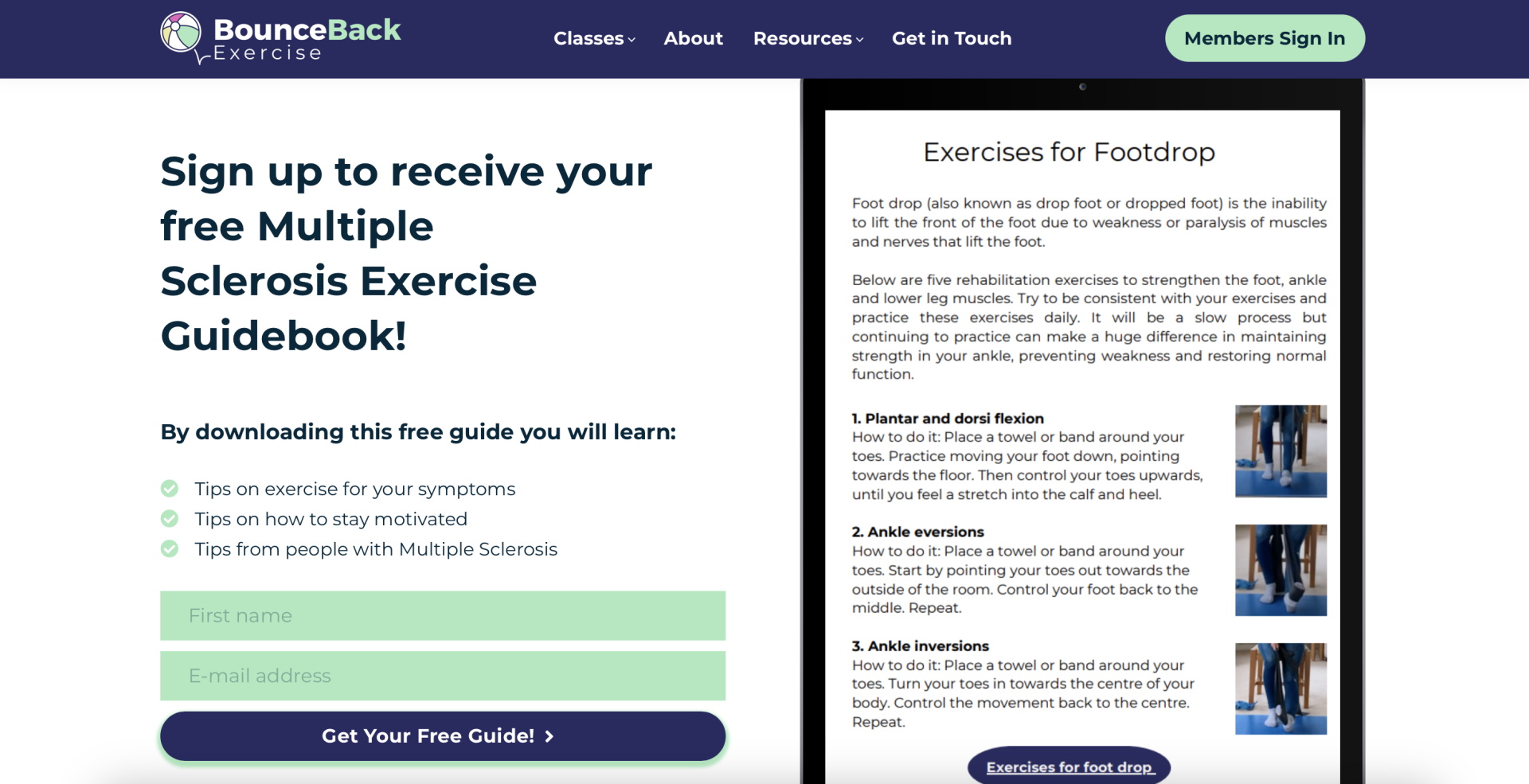 Multiple Sclerosis Exercise Guidebook