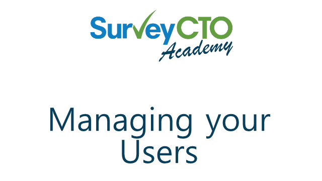 Managing your Users