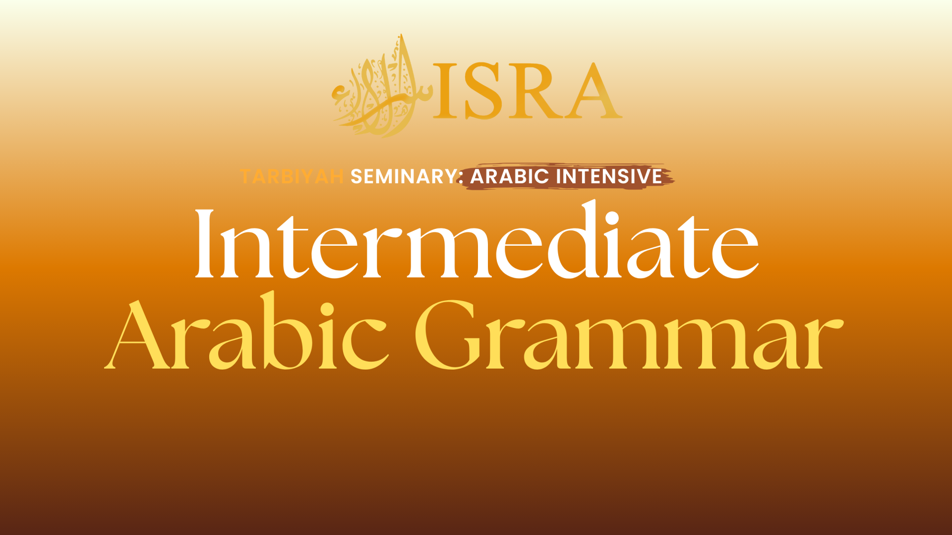 Intermediate Arabic Grammar
