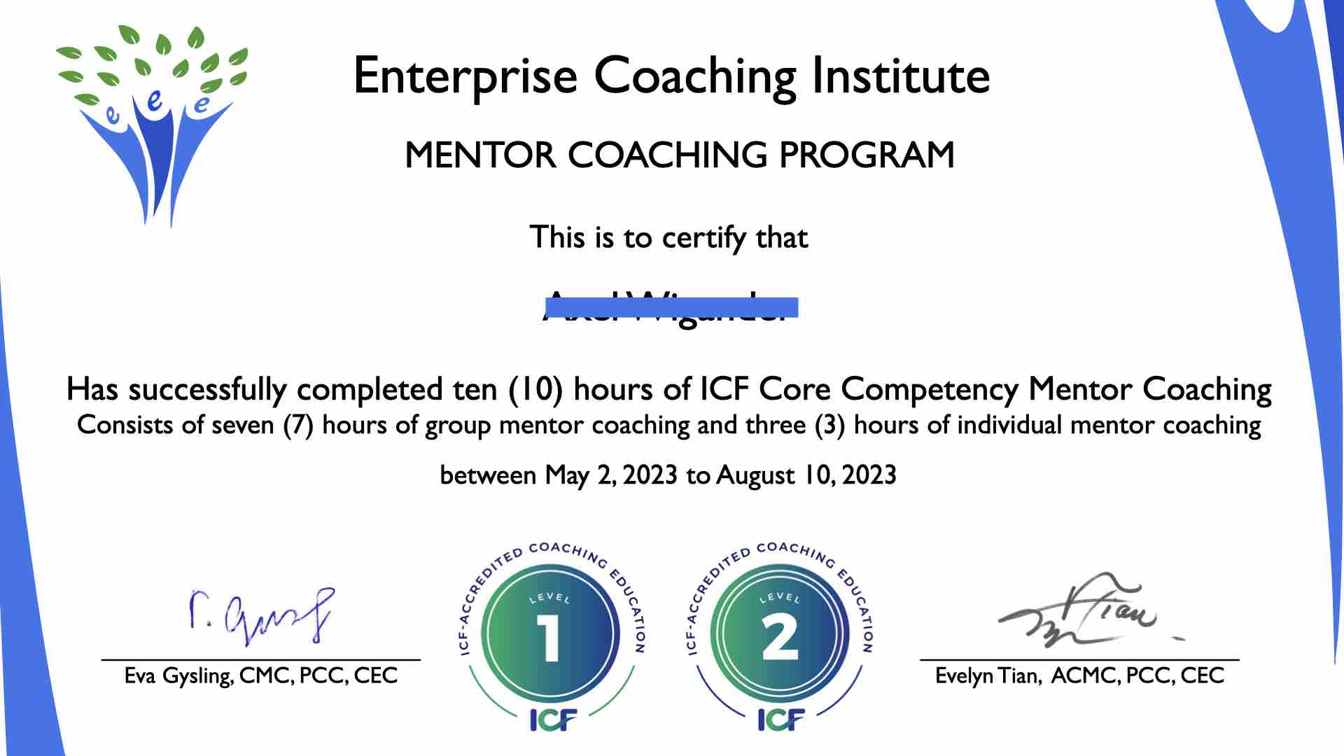 Mentor Coaching Program for ICF ACC PCC