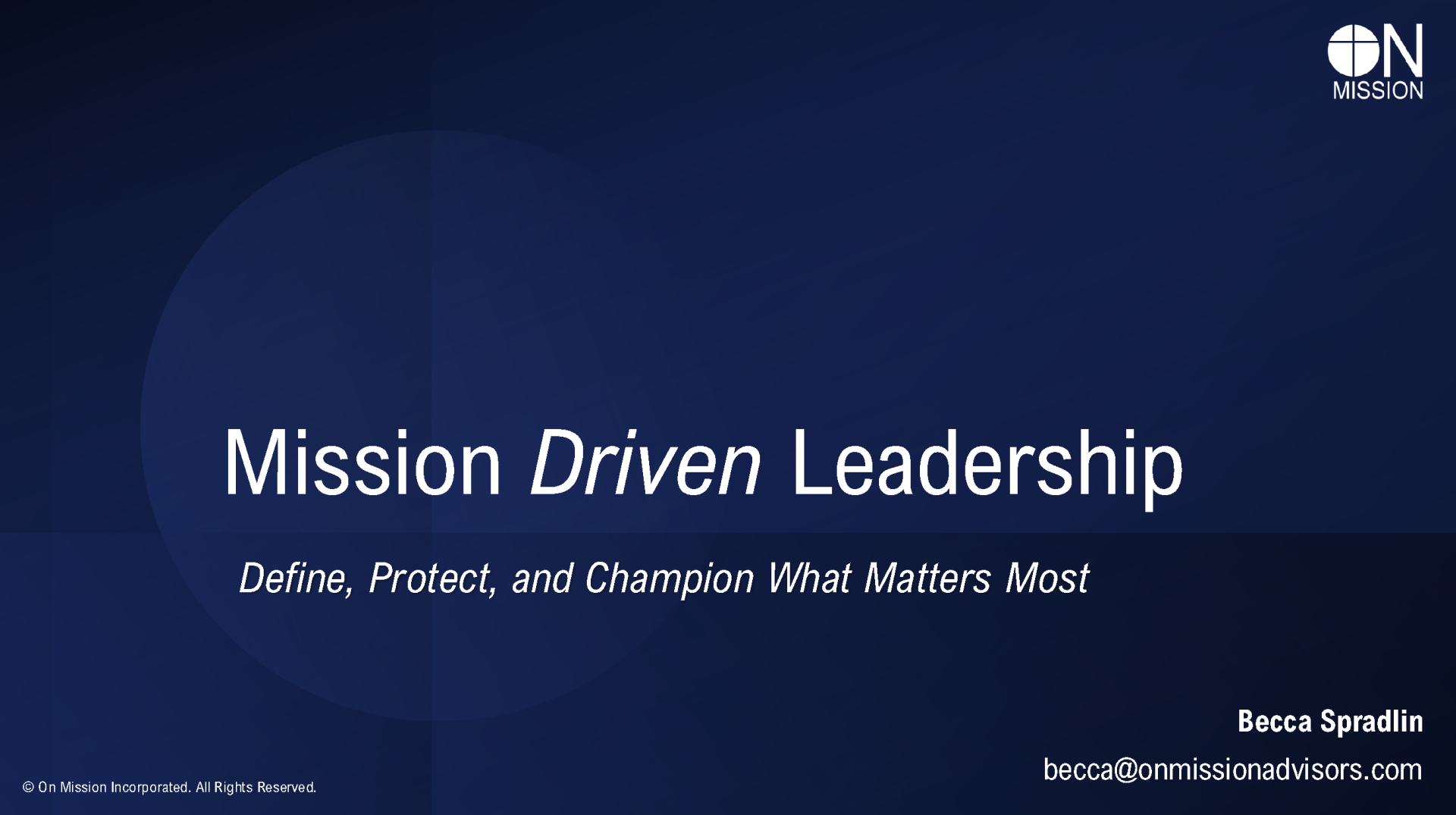 Mission Drift - On Mission Advisors