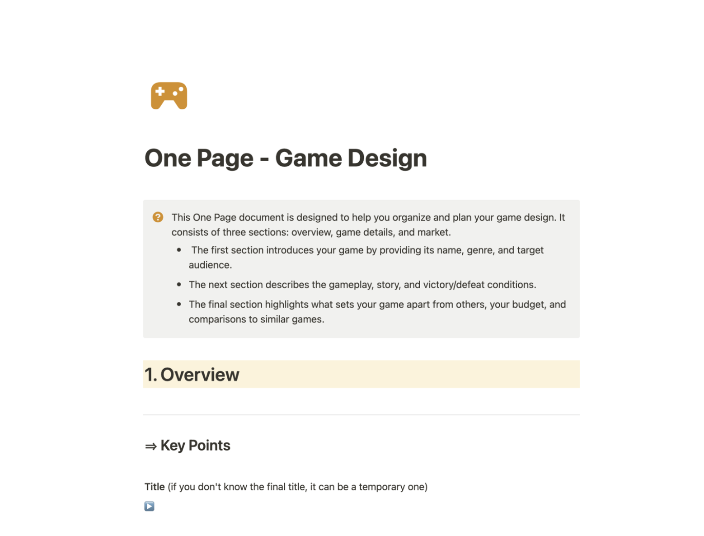 Your go-to tool for game design planning
