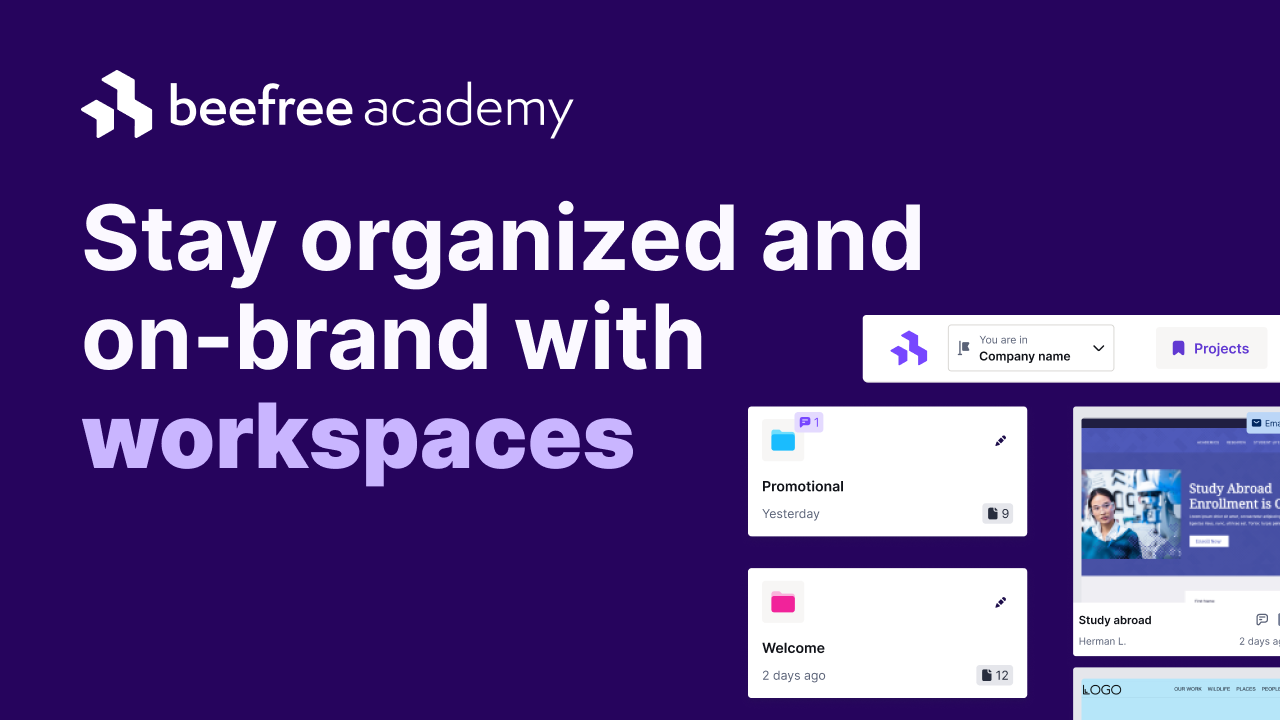 How to use workspaces to stay organized in Beefree