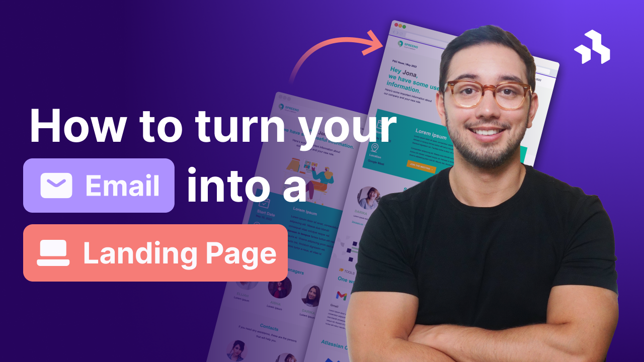 Turn emails into landing pages in one click
