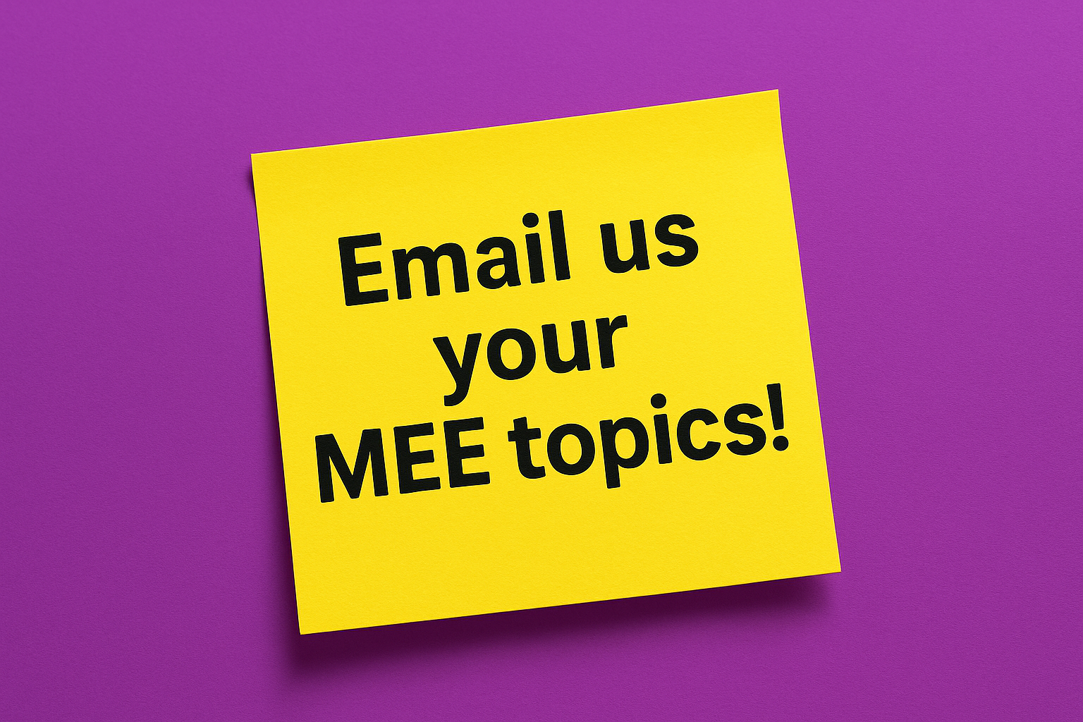 MEE Topic Suggestions