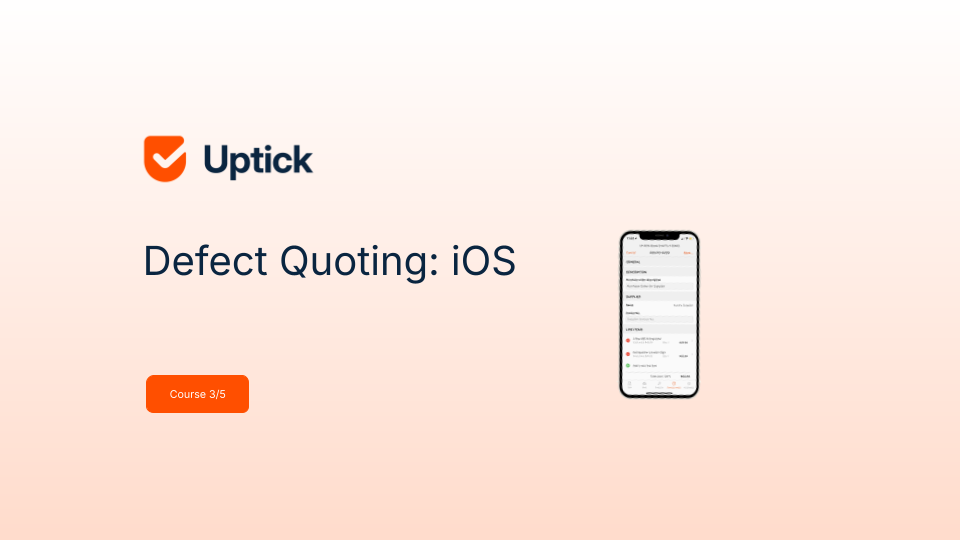 iOS App Advanced - Defect Quoting