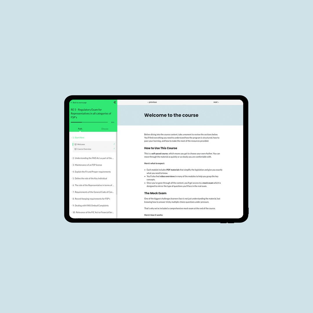 RE1 Exam Prep Course | Key Individual Accreditation South Africa