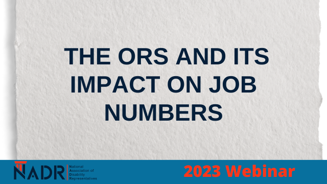 2023 Webinar: The ORS and Its Impact on Job Numbers