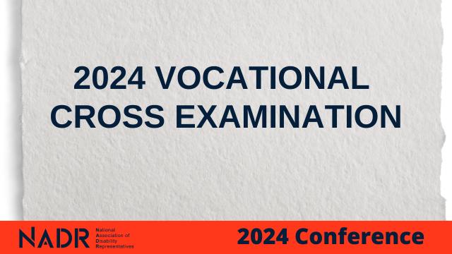 2024 Conference: Vocational Witness Cross Examination