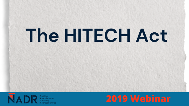 2019 Webinar: The HITECH Act