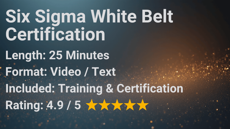 Lean Six Sigma White Belt Certification