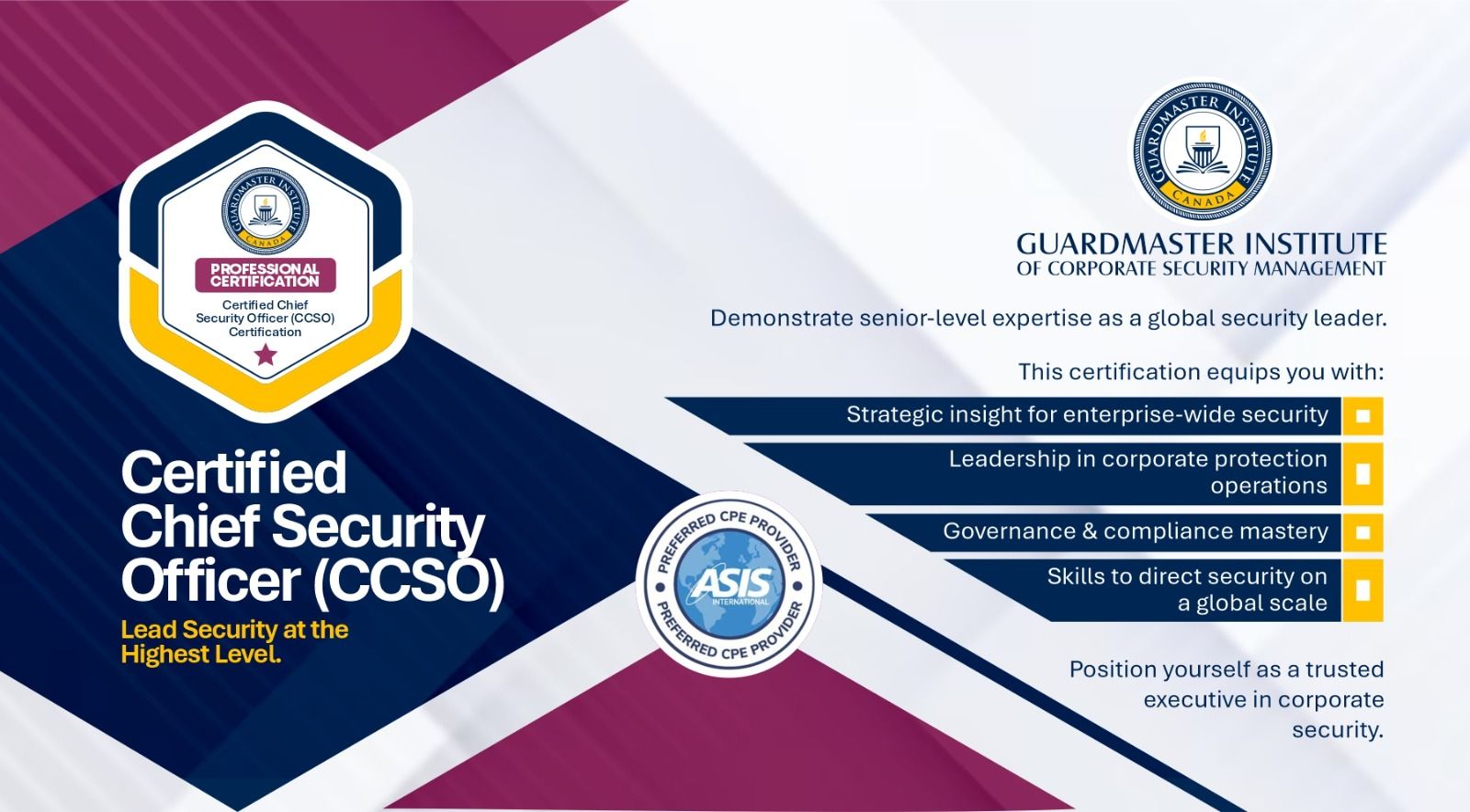 Certified Chief Security Officer (CCSO™) Certification - Masterclass