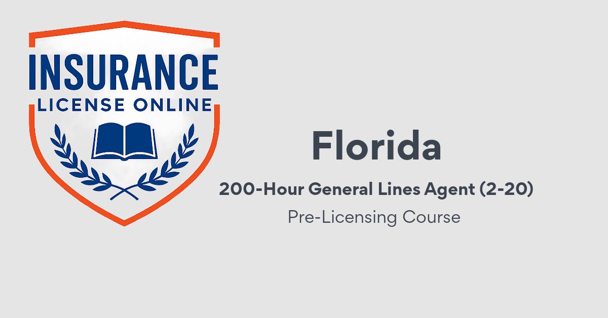 FL 200-Hour 2-20 Property & Casualty Agent Pre-Licensing Course w/Book