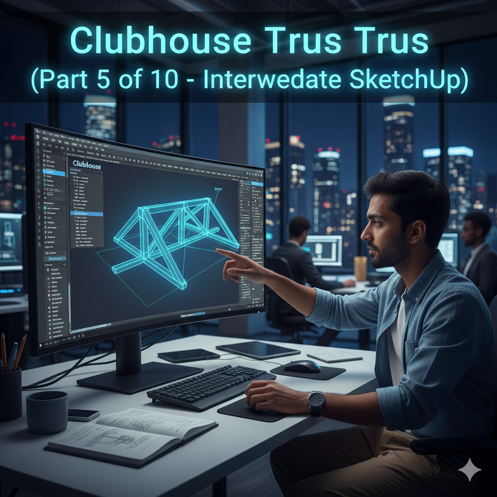 Clubhouse Truss (Part 5 of 10 - Intermediate SketchUp) - (AR)