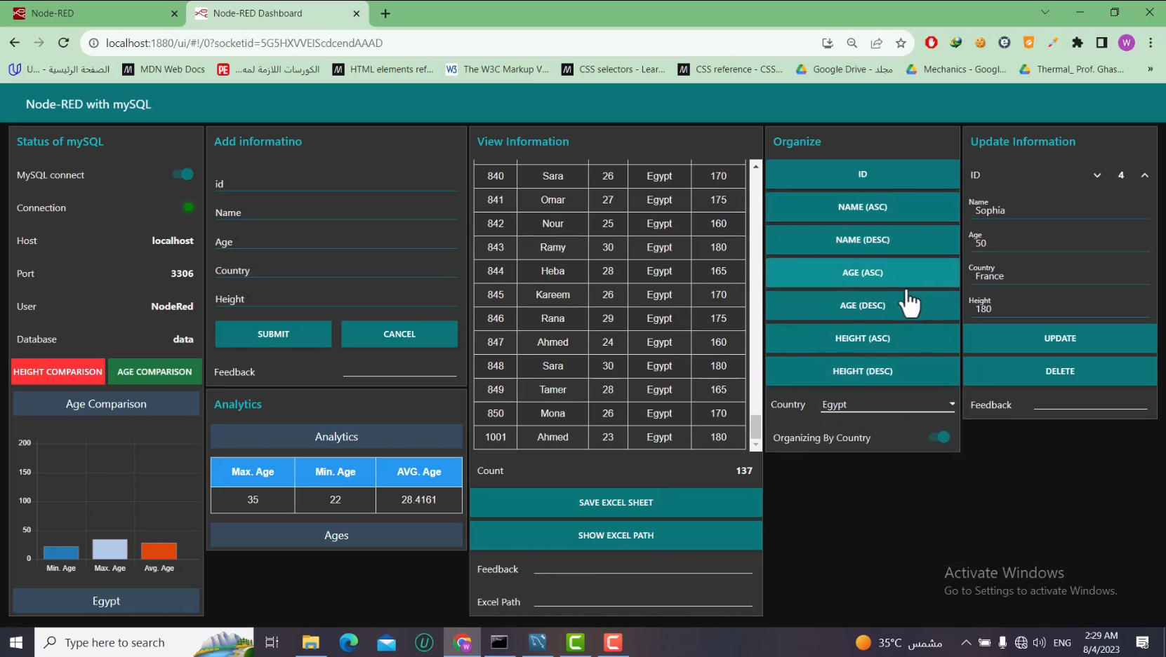Storing PLC data in the excel sheet via Node-RED