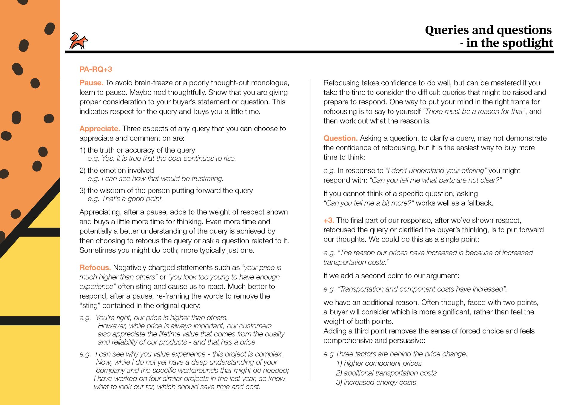 Queries and questions - in the spotlight