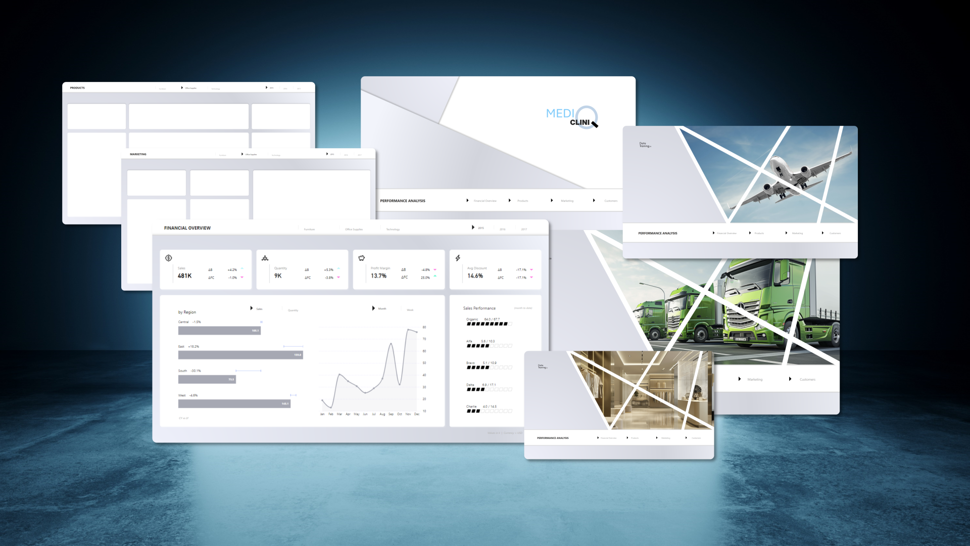 Full Access Power BI Design Template | Silver Simplicity