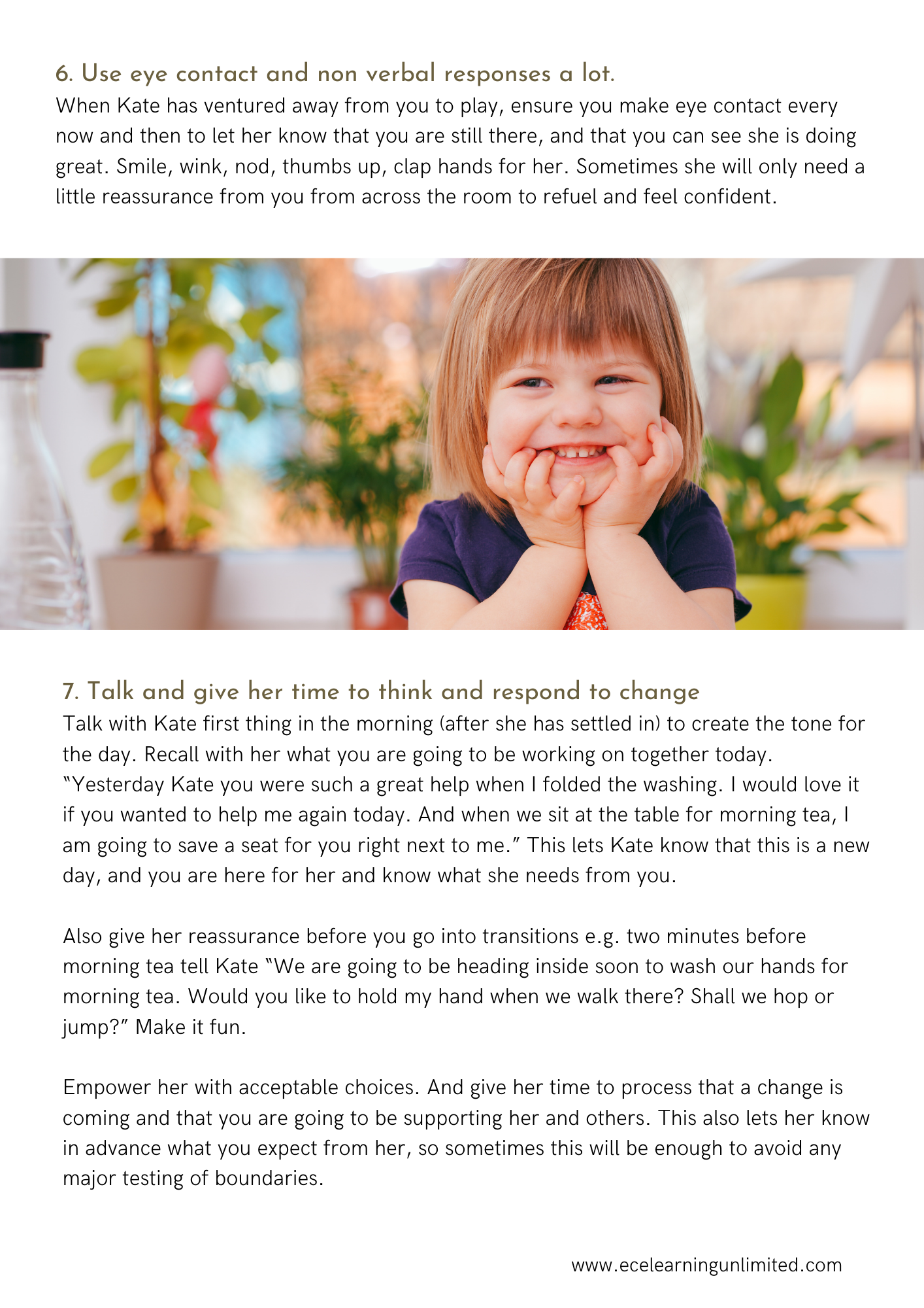 Resettling a child after an absence