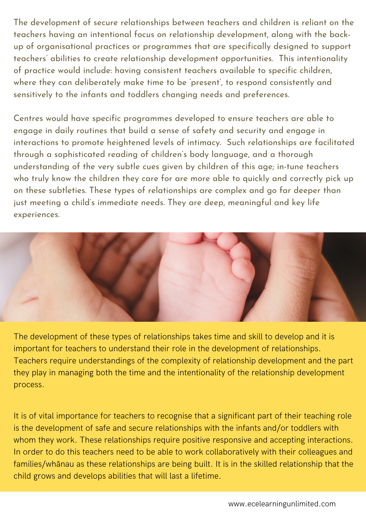 Infant and Toddler Educare: Four strategies for supporting relationships