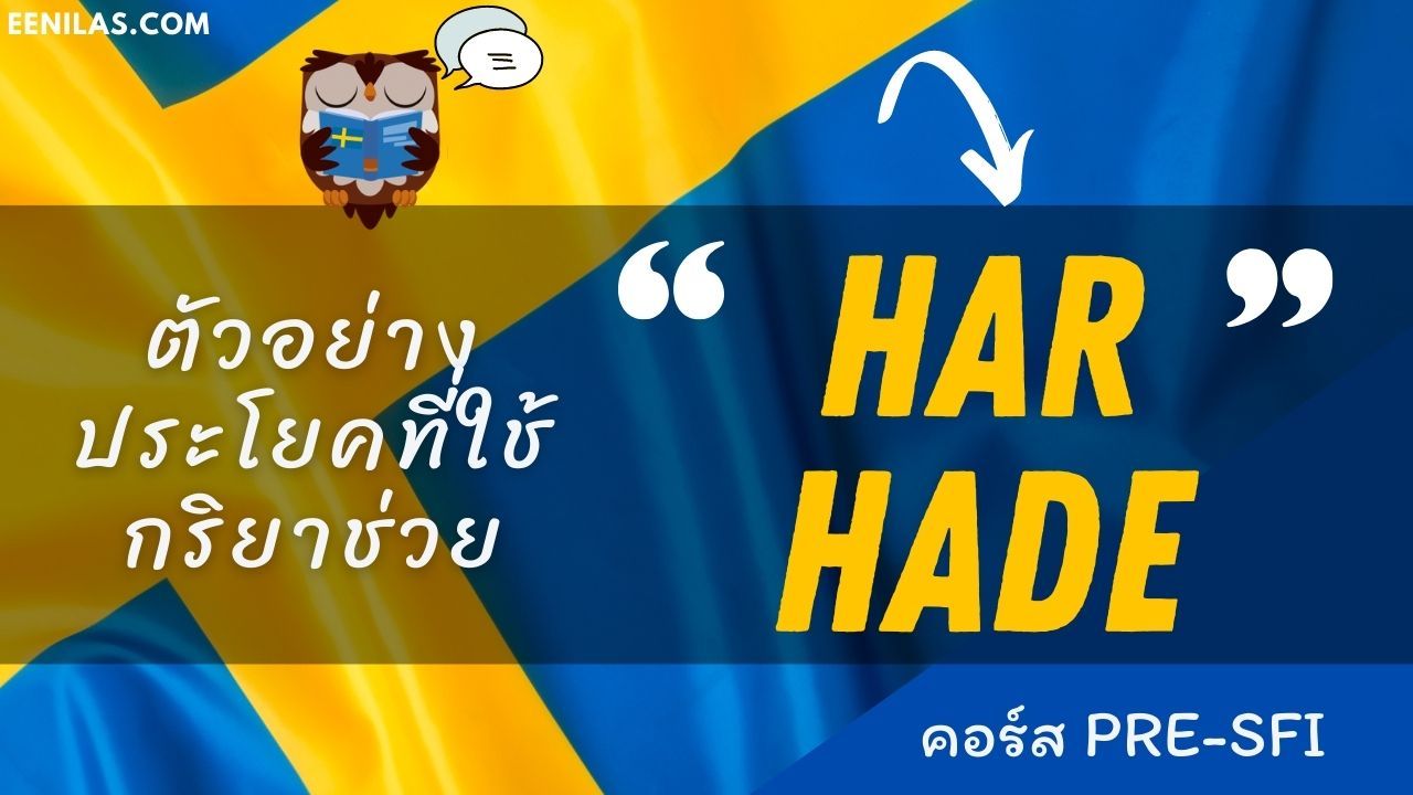 วีดีโอ ตัวอย่างประโยคที่ใช้ Har/Hade