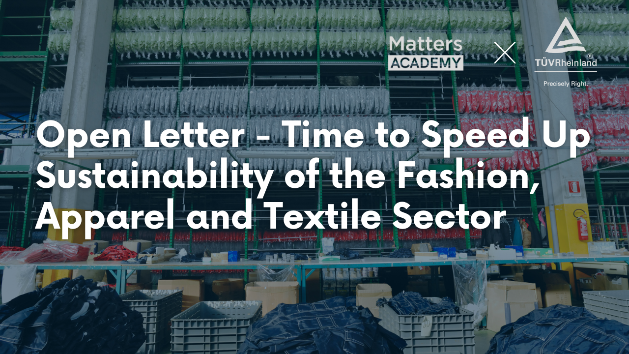 Open Letter - Time to Speed Up Sustainability of the Fashion, Apparel ...