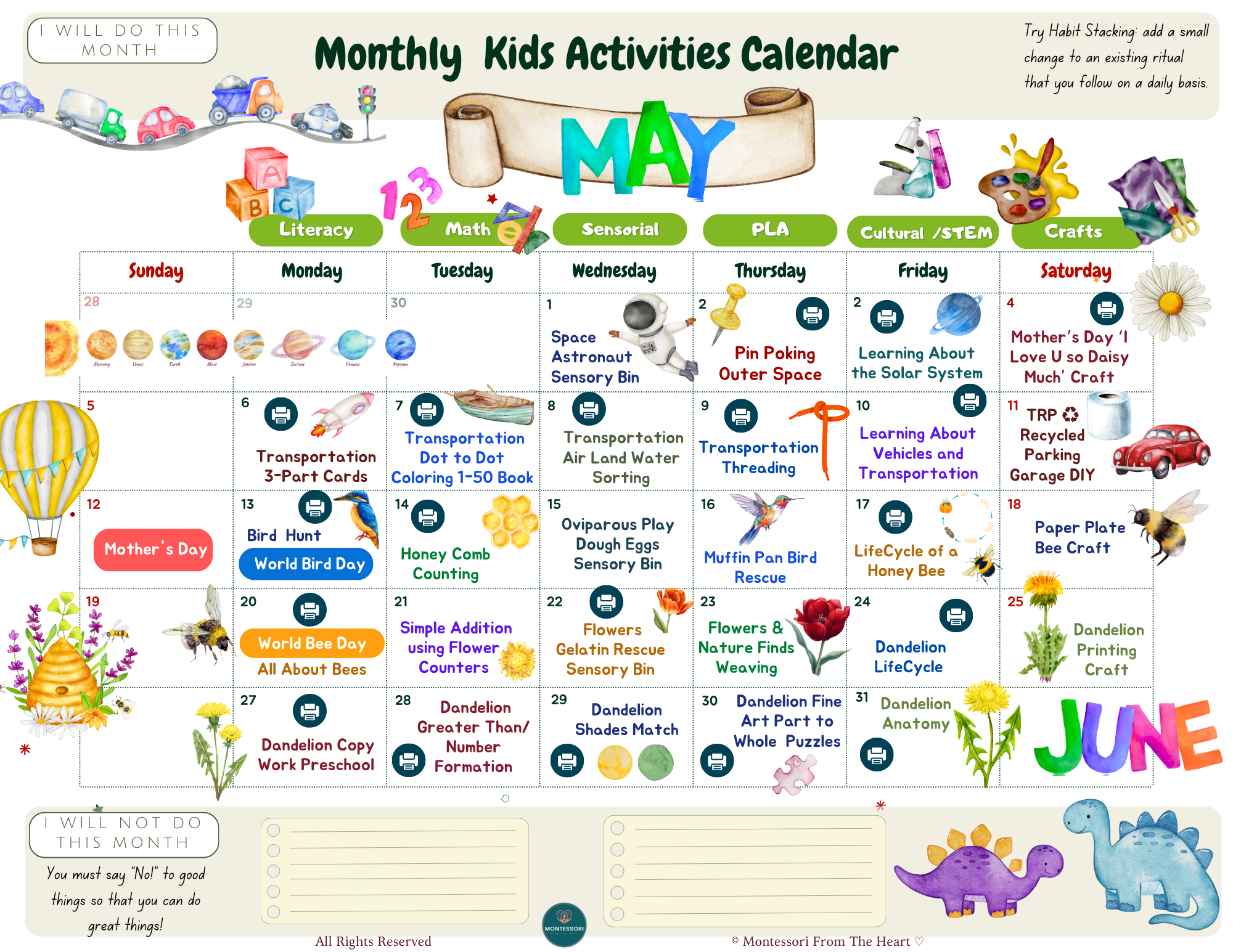 Monthly Kids Activities Plan - MKAP