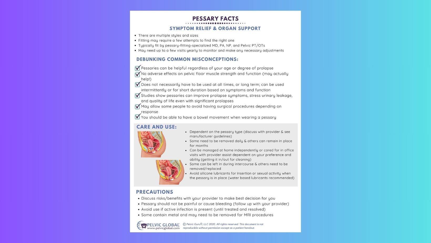 Pessary Facts: Handouts (1)