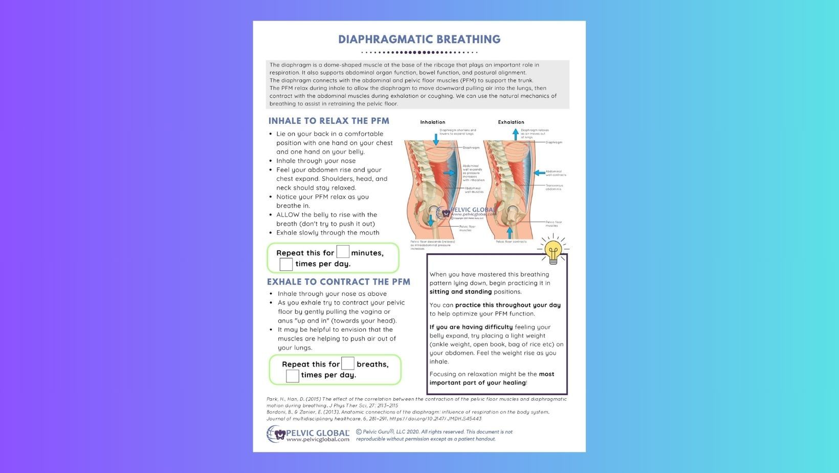 Diaphragmatic Breathing: Handouts (1)
