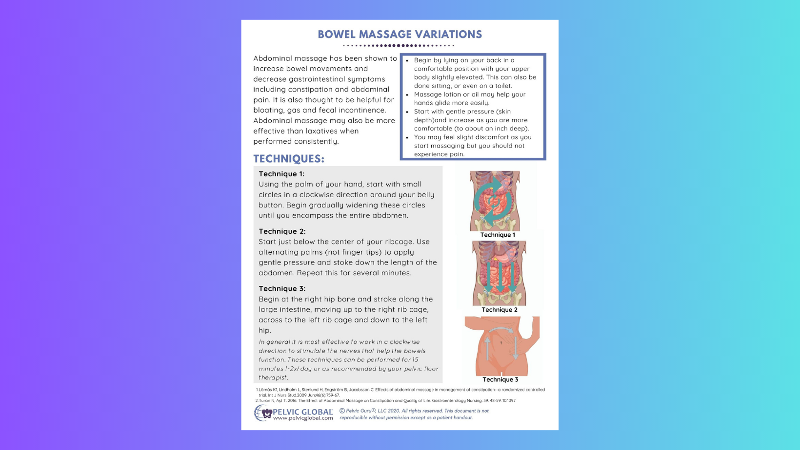 Bowel Massage Variations Handouts 1
