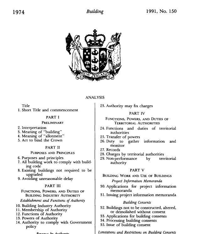 What did the old Building Act 1991 say?